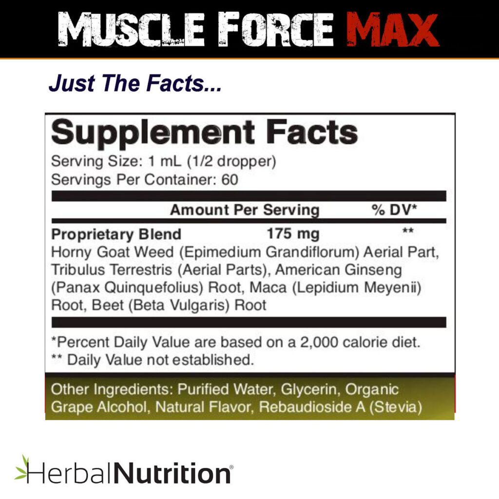 Muscle Force Max Muscle Building Supplement - Herbal Nutrition